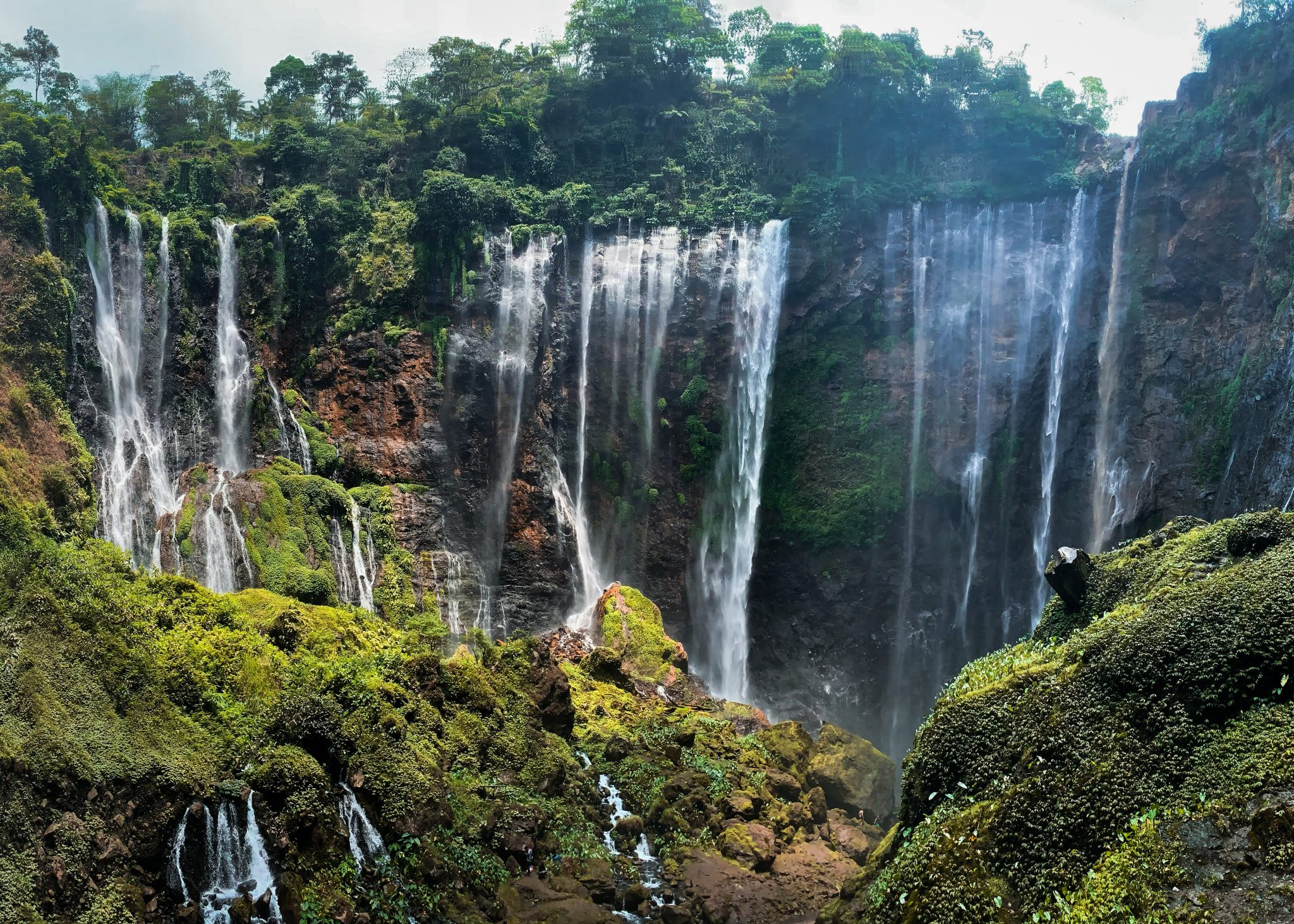 Tumpak Sewu Waterfall Hike in East Java, Indonesia
